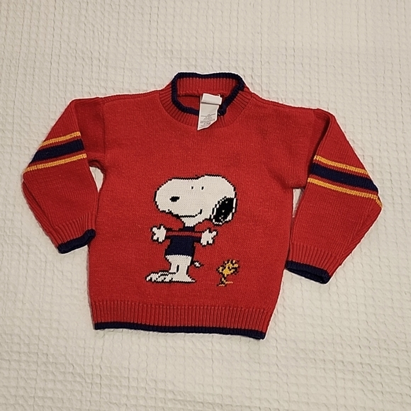 Peanuts United | Shirts & Tops | Vtg Peanuts Snoopy Woodstock Knit ...